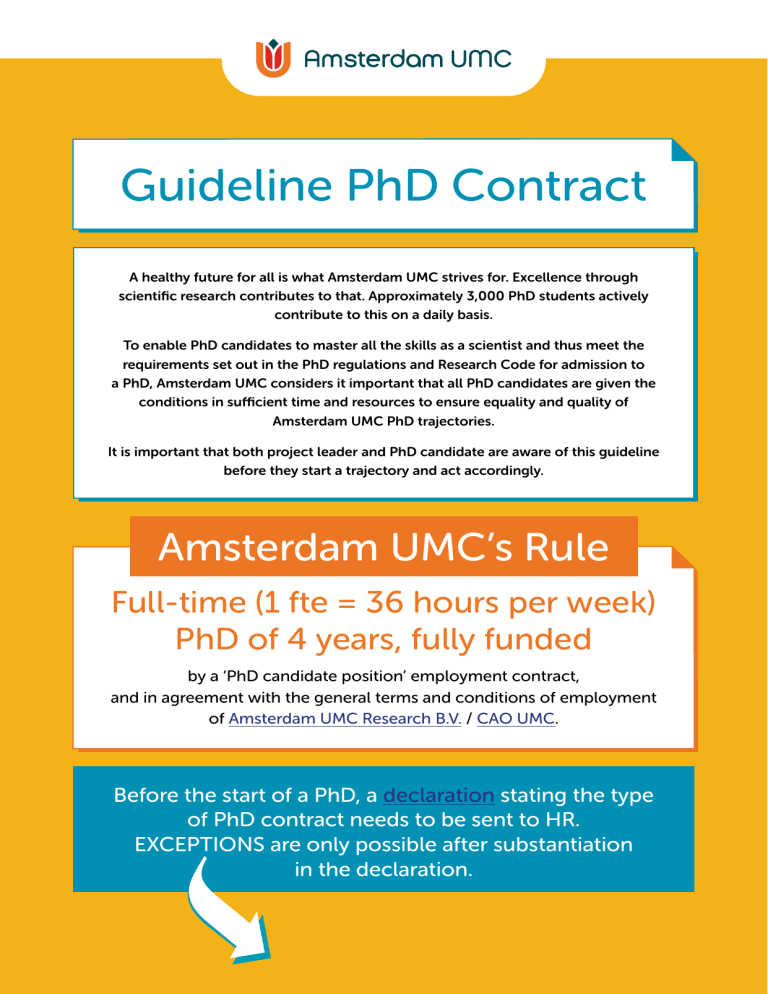 Amsterdam UMC PhD Contract Guidelines