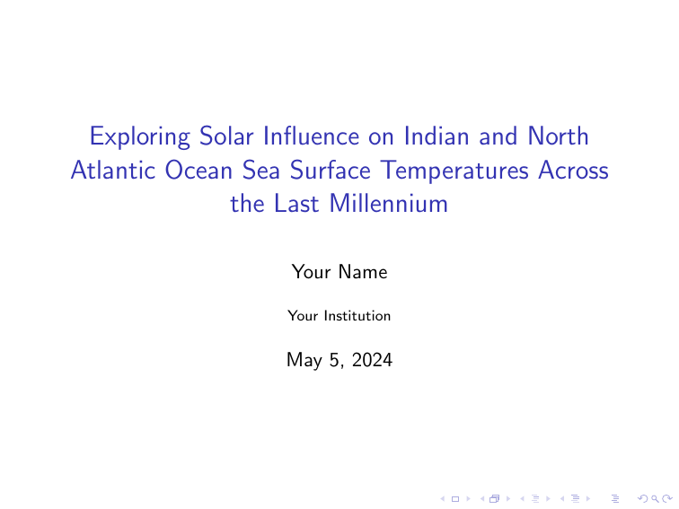 Solar Influence on Ocean Temperatures: Last Millennium Study