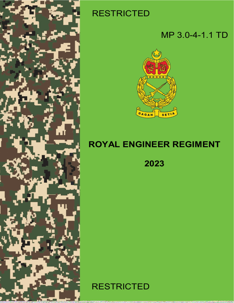 Royal Engineer Regiment Manual: Operations & Training
