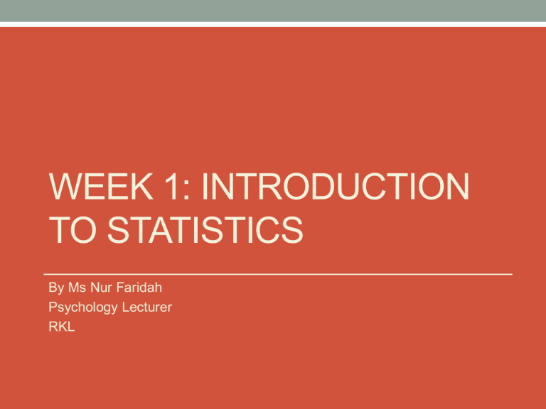 Intro to Statistics: Descriptive & Inferential Analysis