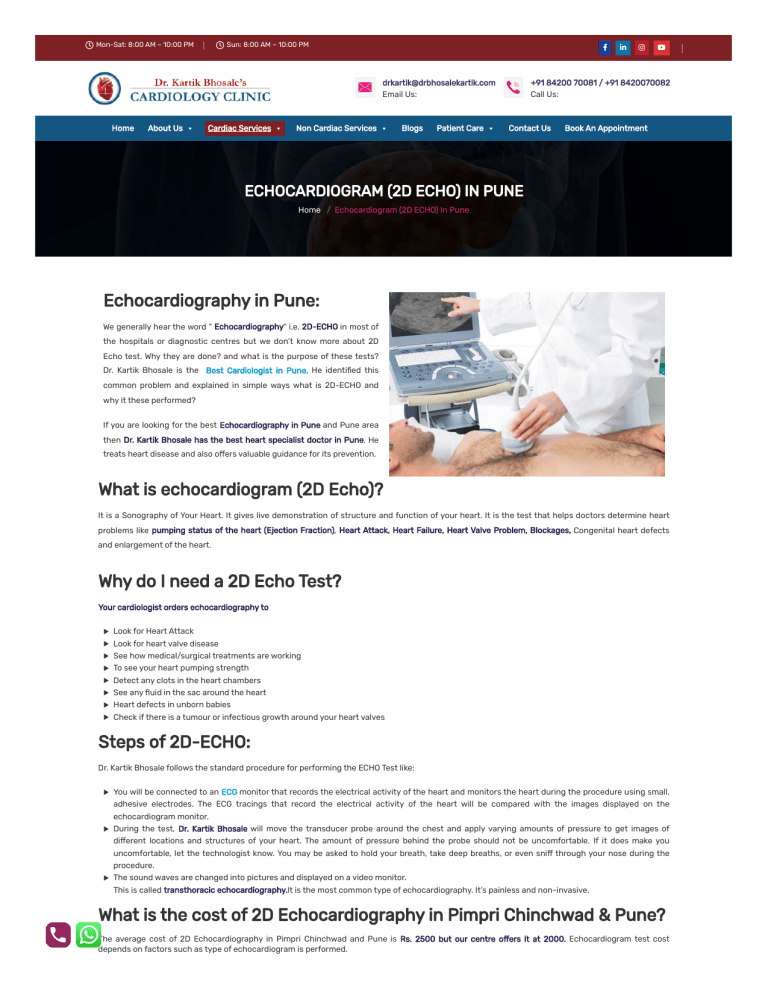 Echocardiogram (2D ECHO) in Pune: What You Need to Know