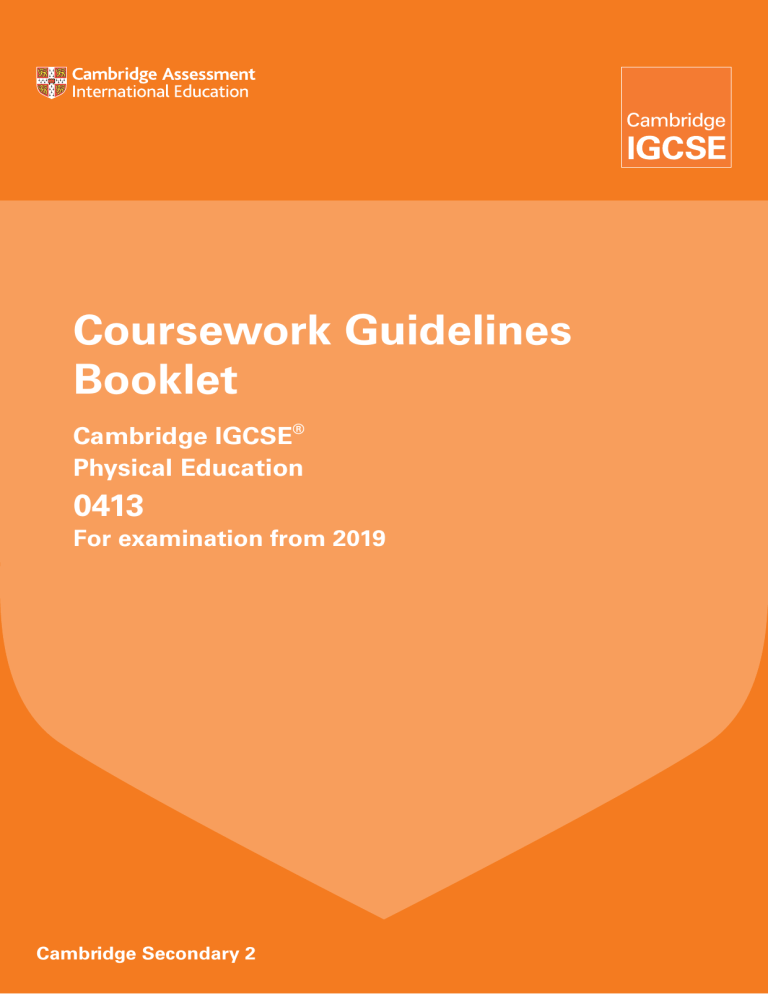 Cambridge IGCSE Physical Education Coursework Guidelines