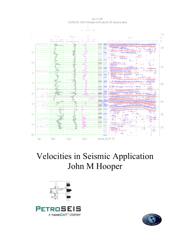 Seismic Velocities & Well Log Conditioning