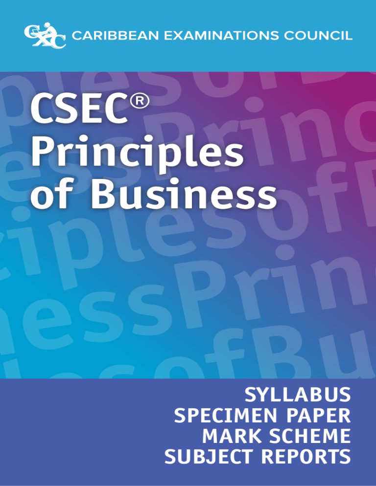 CSEC Principles of Business Syllabus & Resources