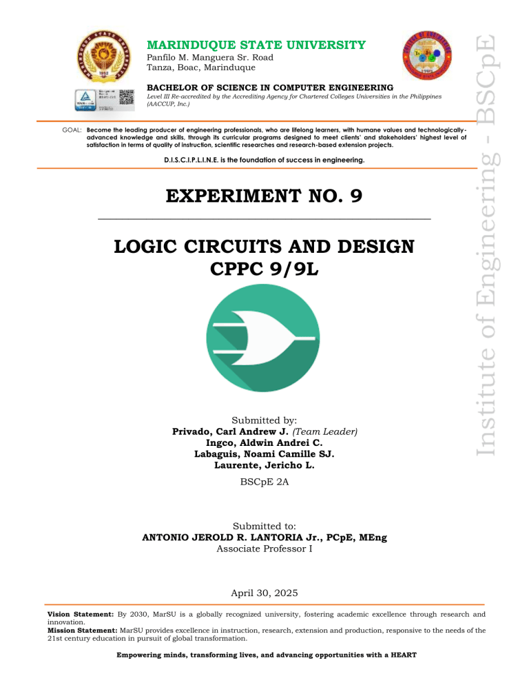 Logic Circuits & SR Flip-Flop Experiment Report