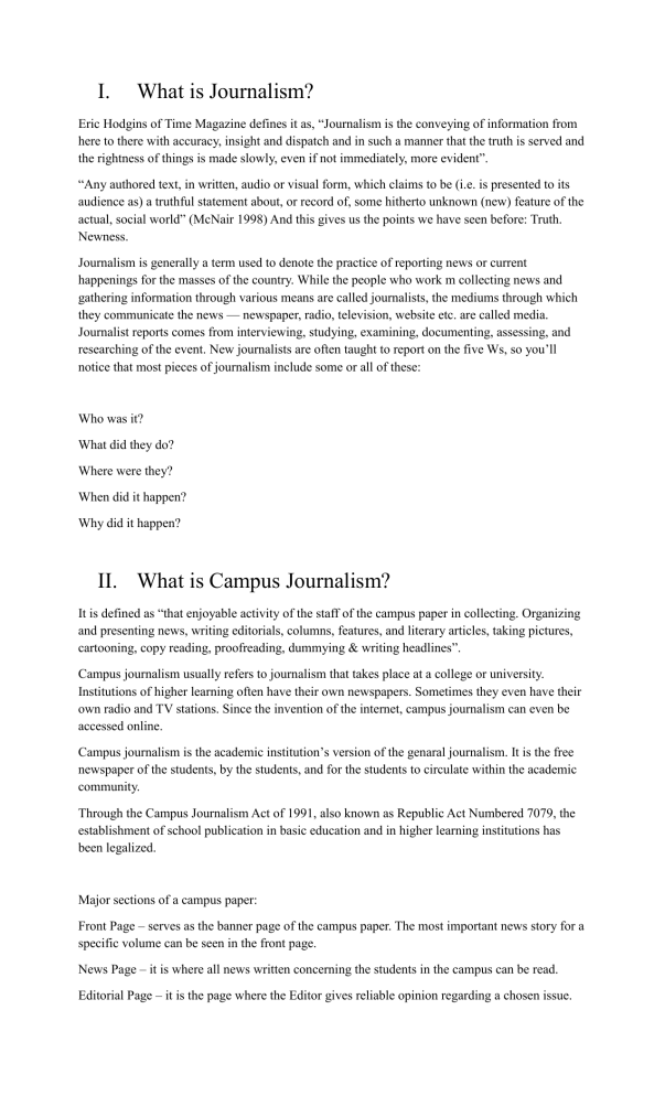 Journalism & Campus Journalism: Definitions & Media Literacy