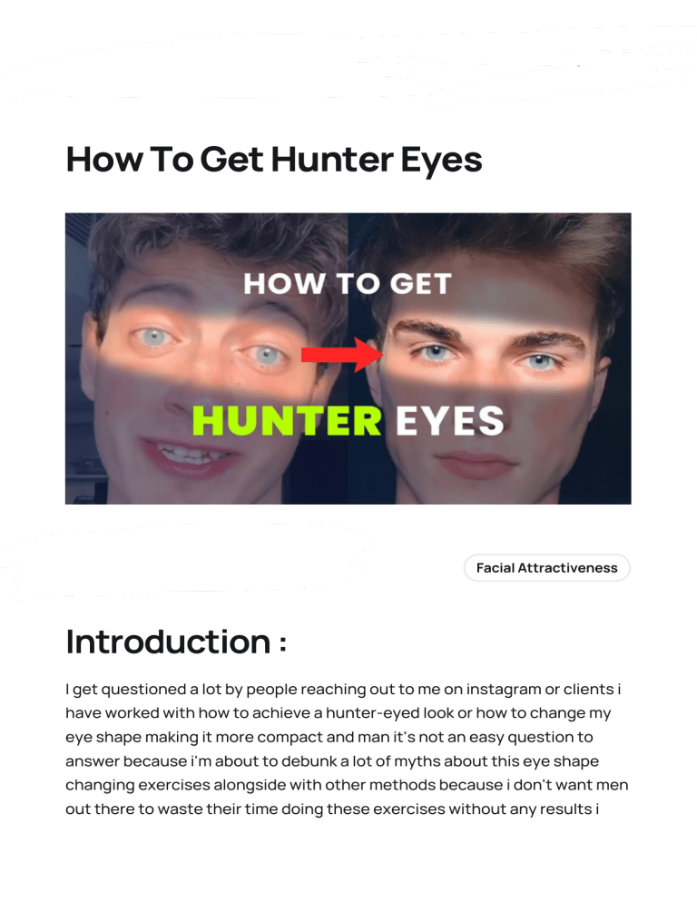 How to Get Hunter Eyes: Mewing & Surgery Guide
