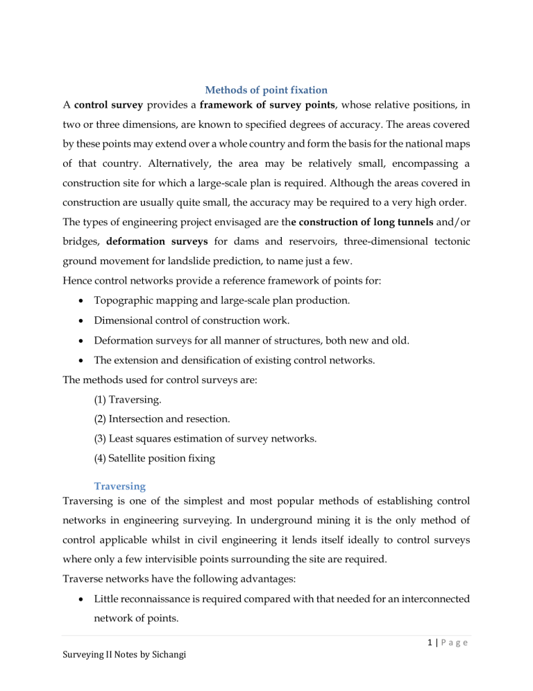 Surveying: Point Fixation & Traversing Methods