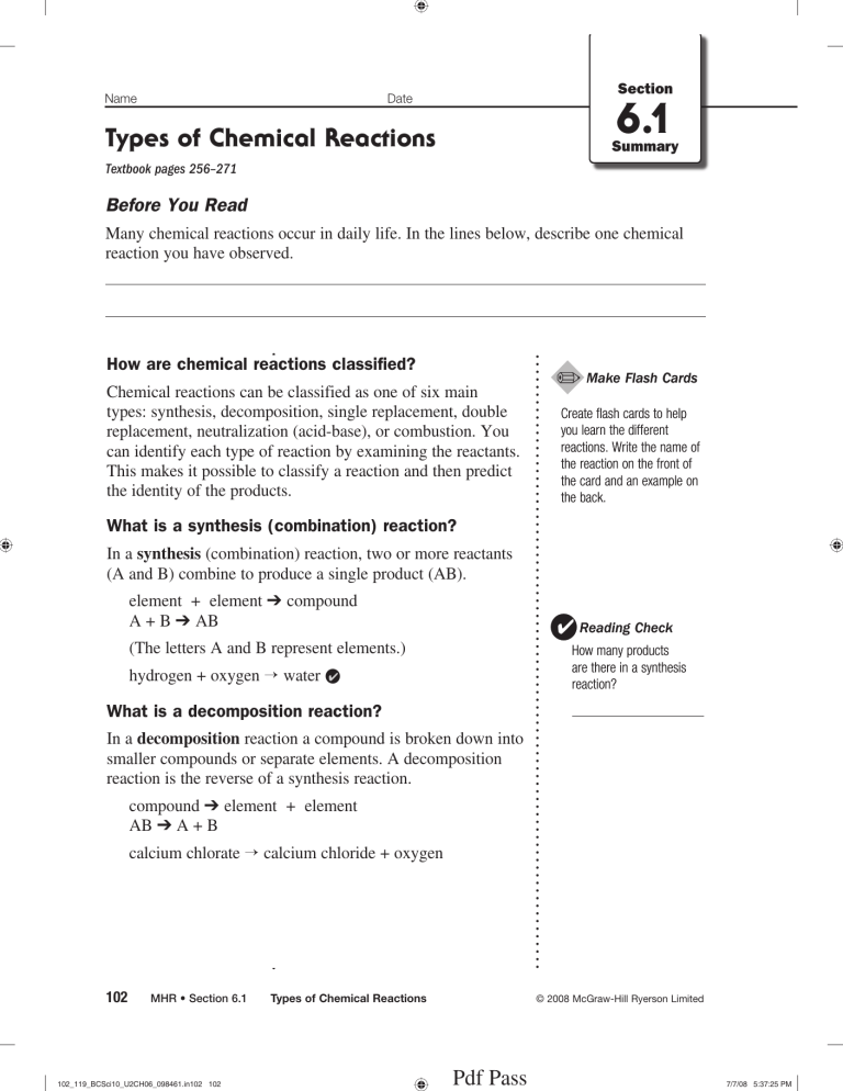 Chemical Reactions Worksheet: Types & Balancing