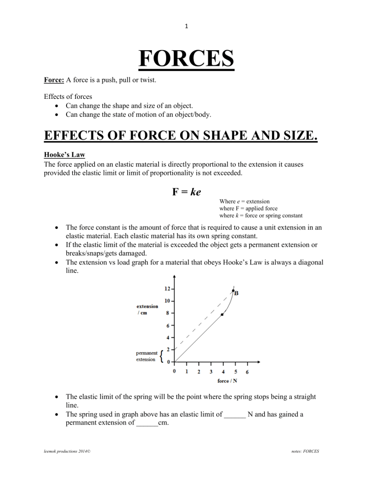 Forces: Physics Notes on Motion, Laws, and Moments