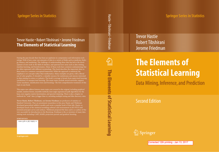 The Elements of Statistical Learning: Data Mining & Machine Learning