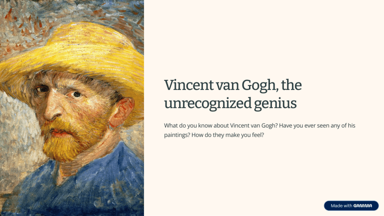 Vincent van Gogh: Unrecognized Genius - Art Presentation