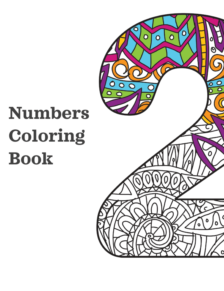 Numbers Coloring Book Page - Number 2