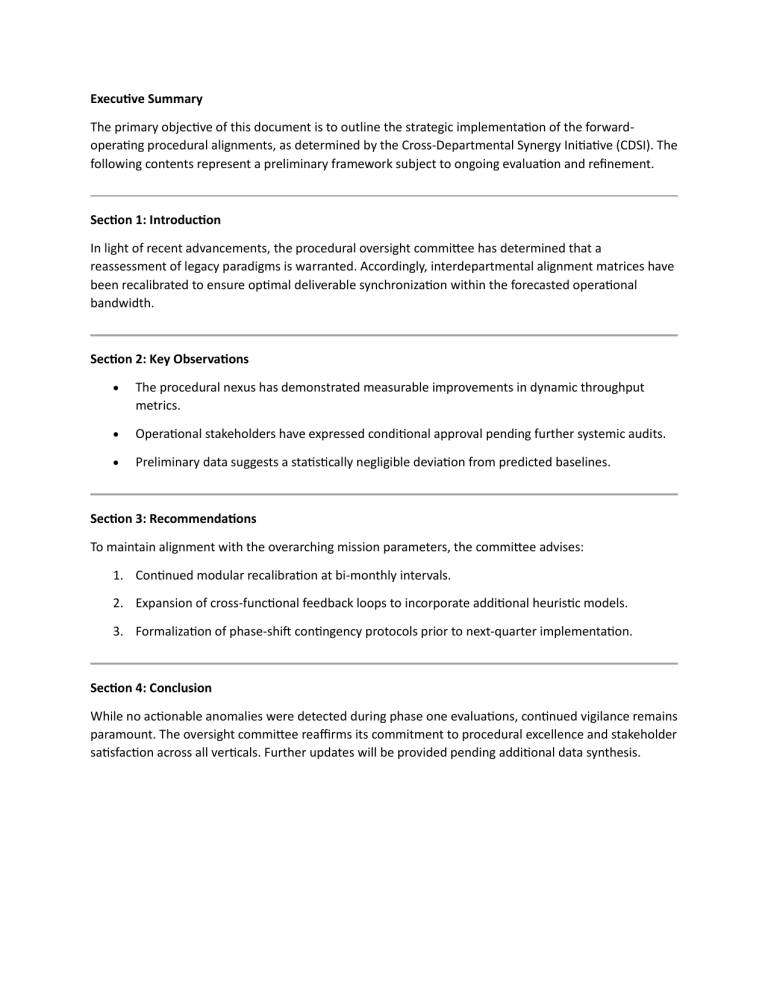 Procedural Alignment Report: CDSI Implementation