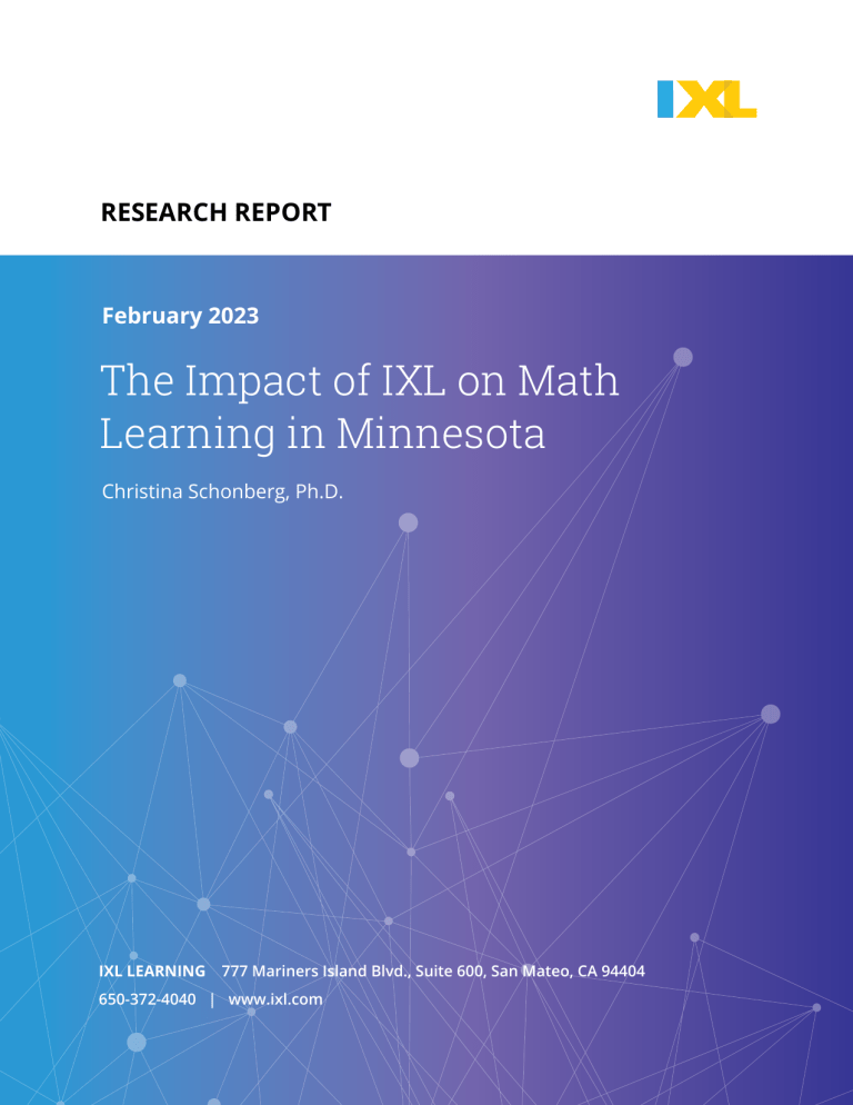 IXL Math Impact in Minnesota: Research Report
