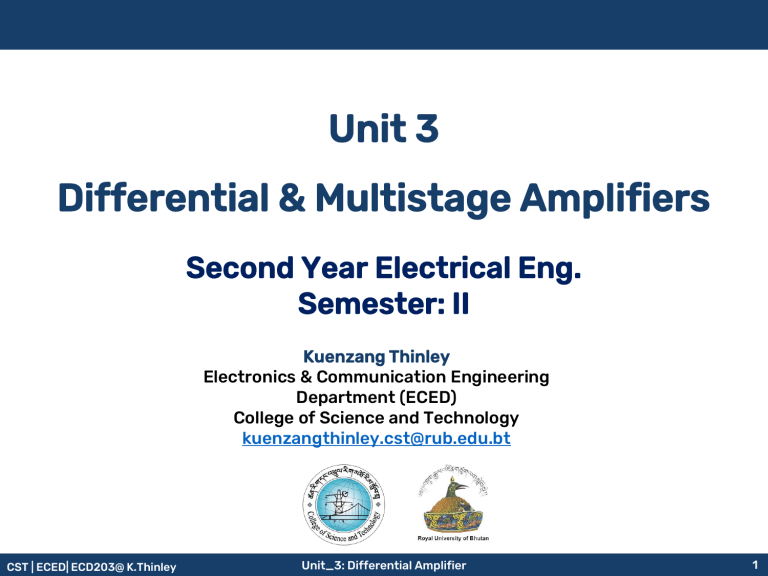 Differential Amplifier Presentation: MOSFET Analysis & Types