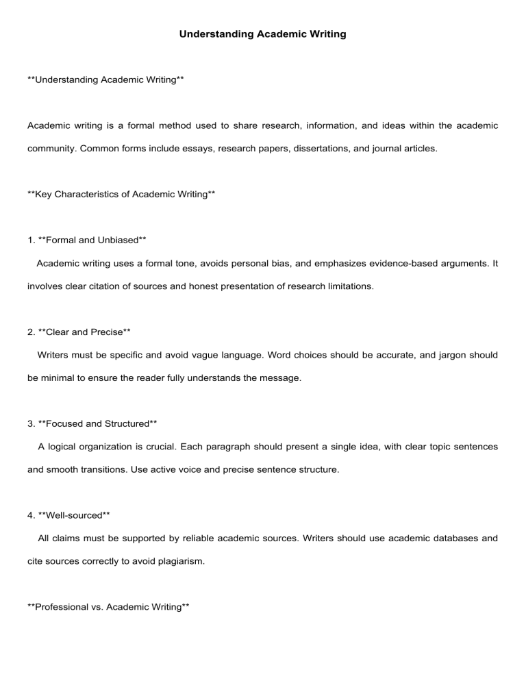 Academic Writing: Guide to Clarity, Structure & Evidence