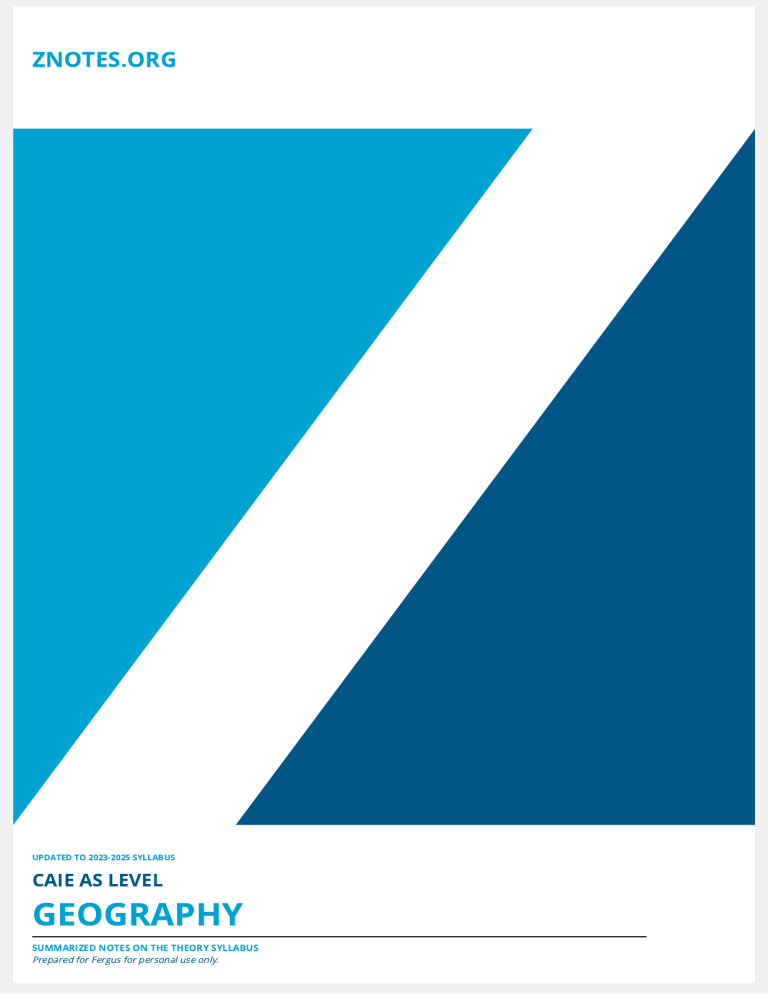 CAIE AS Level Geography: Hydrology & Geomorphology Notes