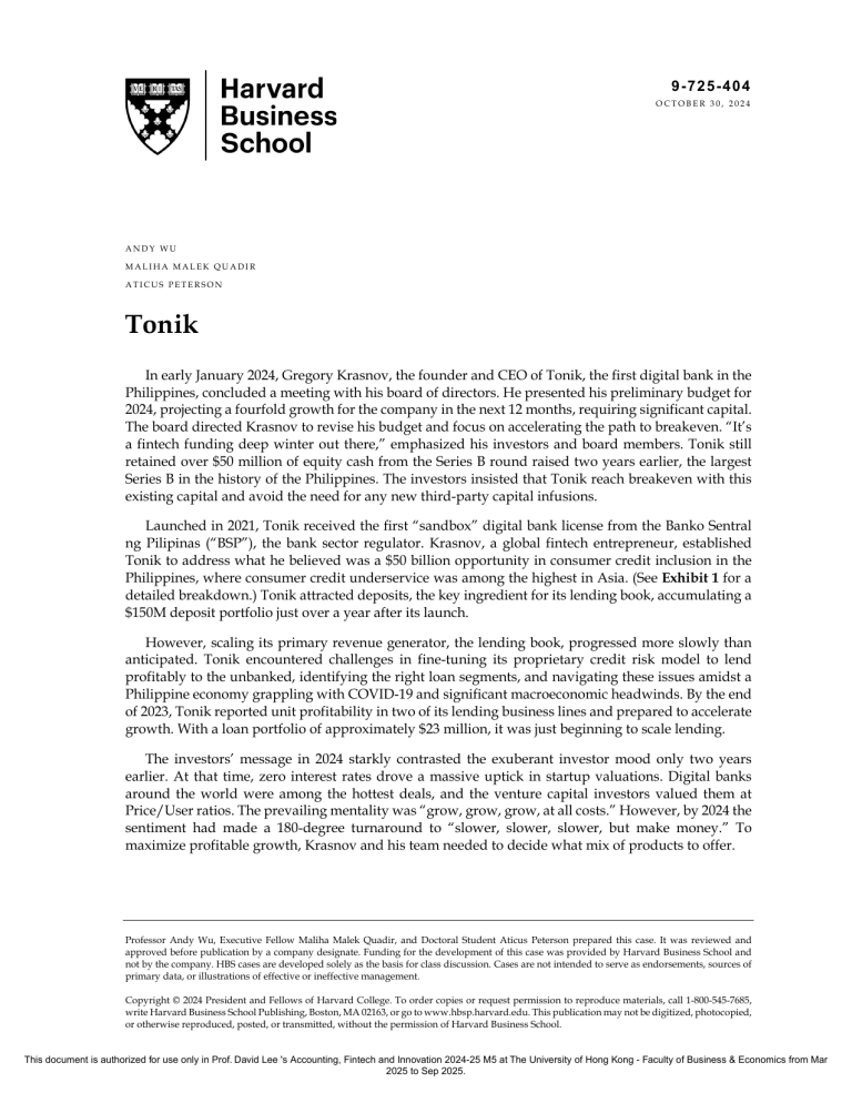 Tonik Case Study: Digital Banking in the Philippines