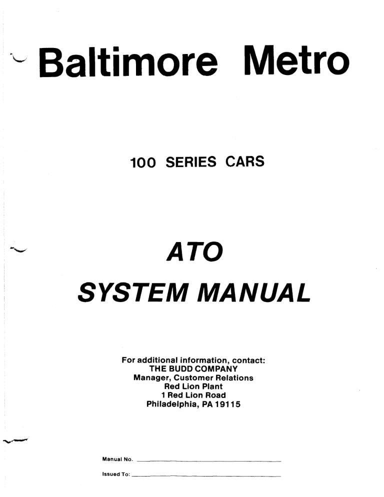 Baltimore & Miami ATO System Manual