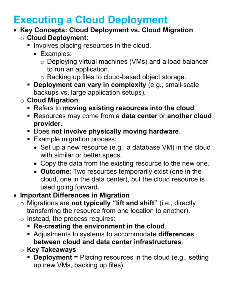 Cloud Deployment & Change Management Guide
