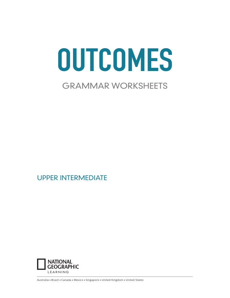 Upper Intermediate Grammar Worksheets