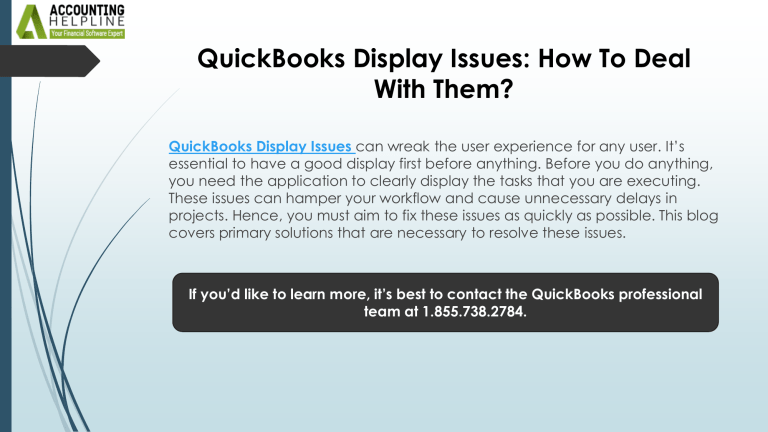 QuickBooks Display Issues: Fixes & Troubleshooting