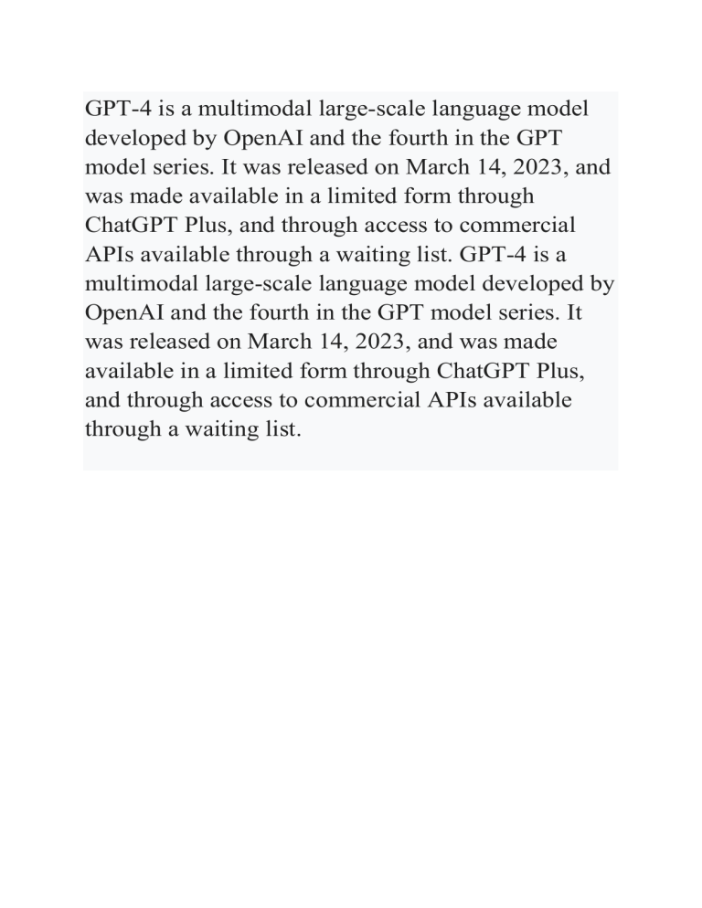 GPT-4: OpenAI's Multimodal Language Model