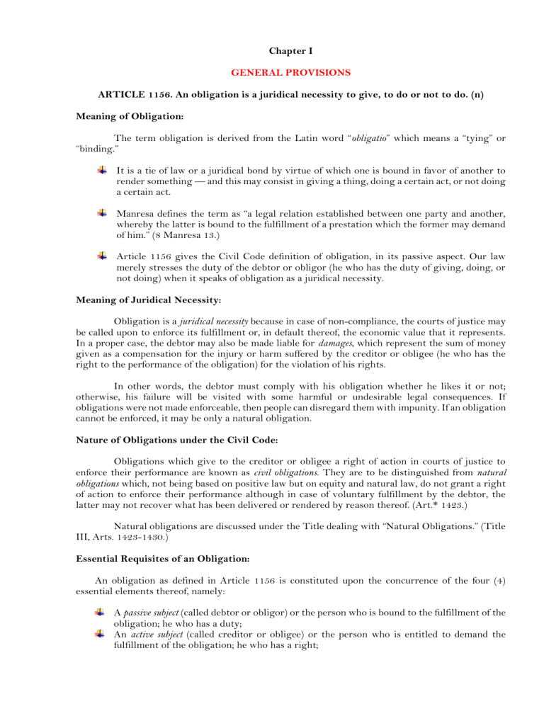 Obligations: Definition, Requisites, & Cause of Action