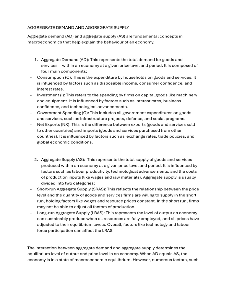 Aggregate Demand & Supply: Macroeconomics Overview