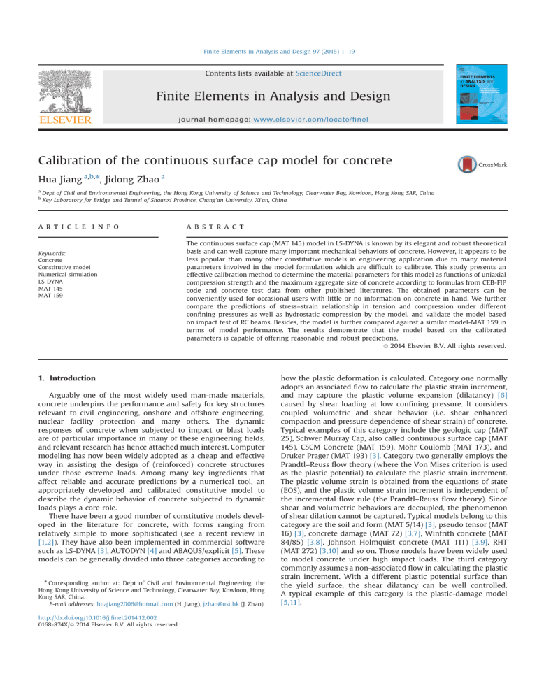 Concrete Model Calibration: MAT 145 in LS-DYNA