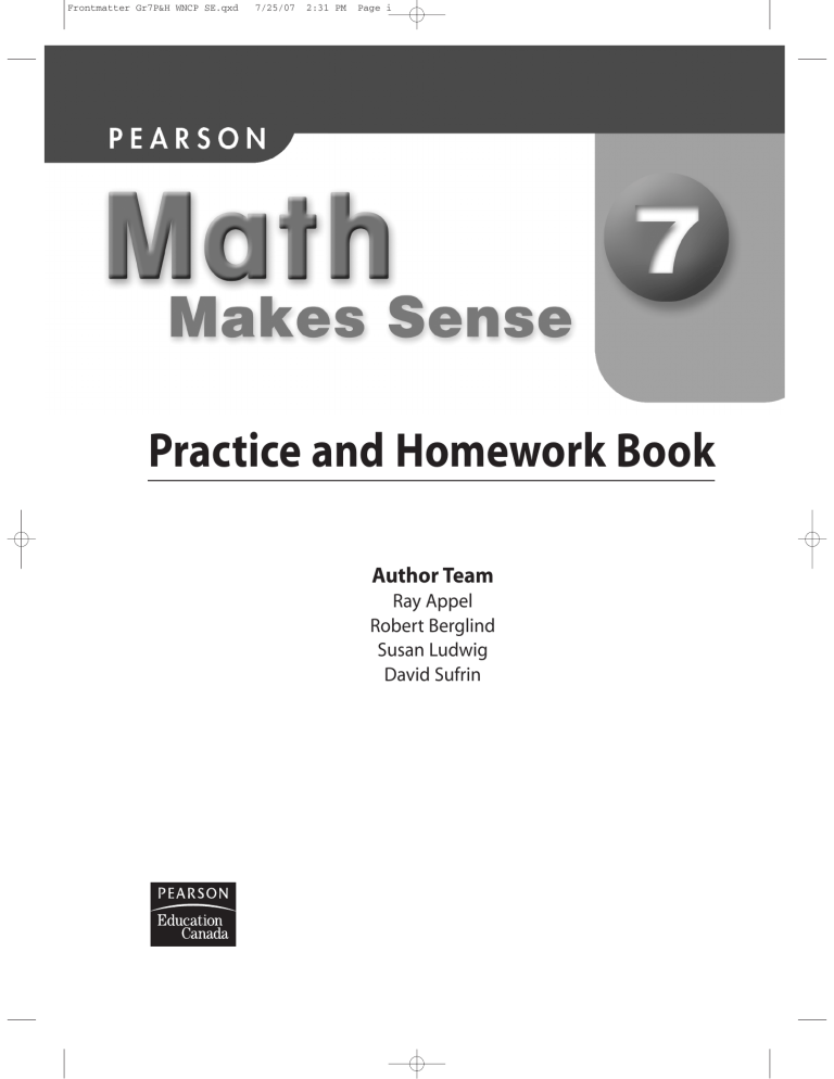 Grade 7 Math Practice & Homework Book