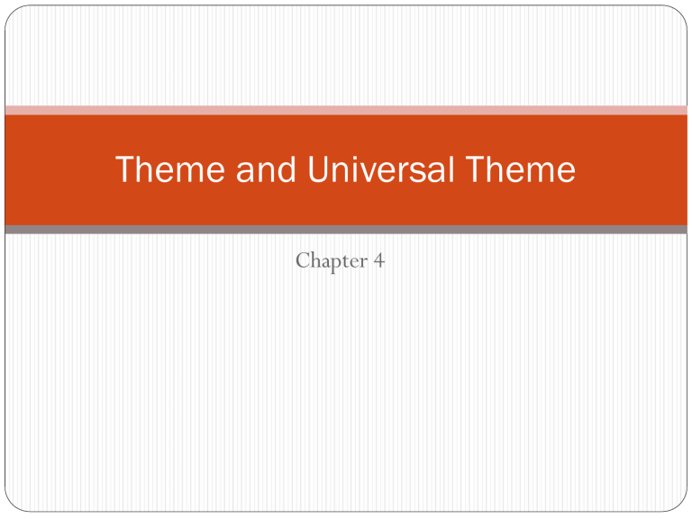 Theme and Universal Theme in Literature