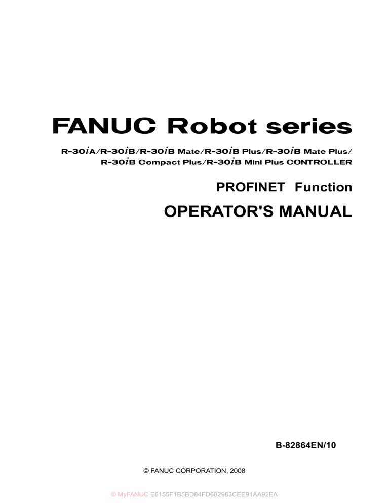 FANUC Robot PROFINET Operator's Manual