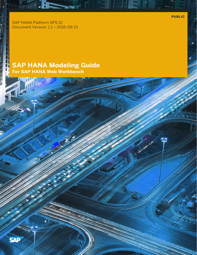 SAP HANA Modeling Guide: Web Workbench