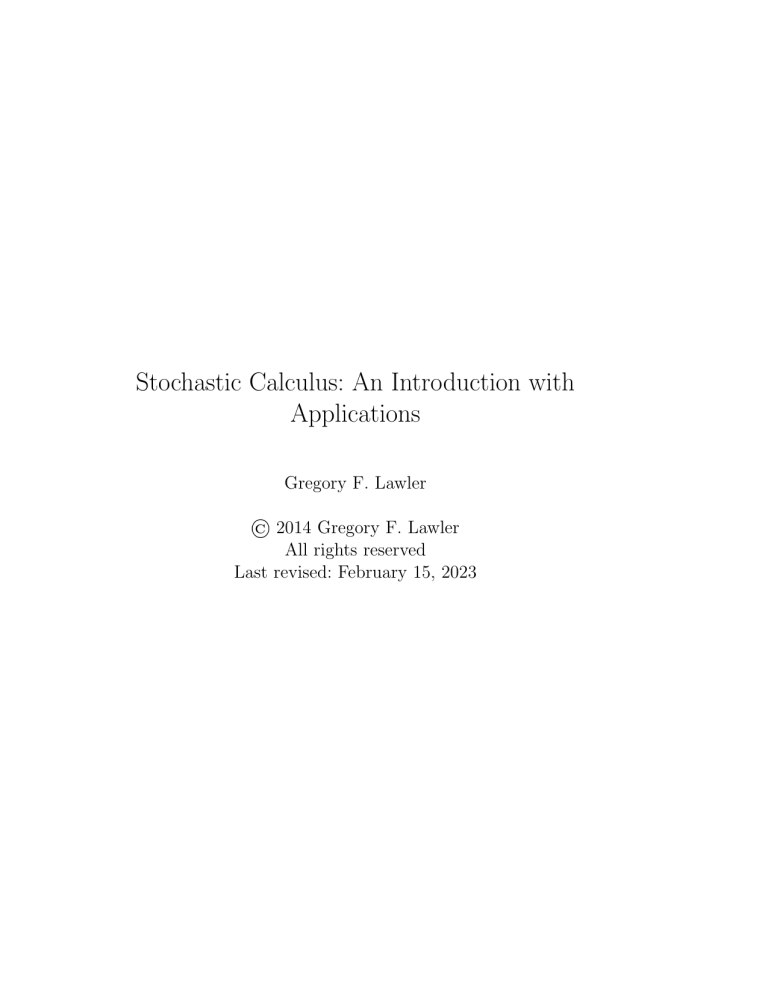 stochastic calculus