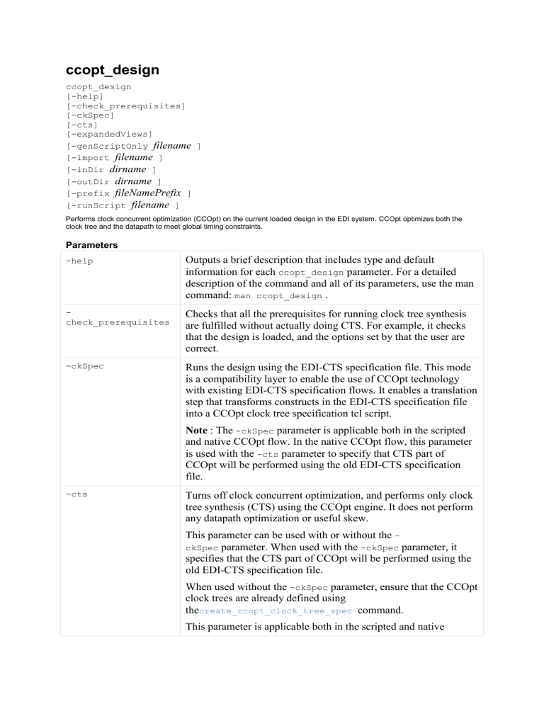 ccopt_design Command Reference - EDI System Optimization