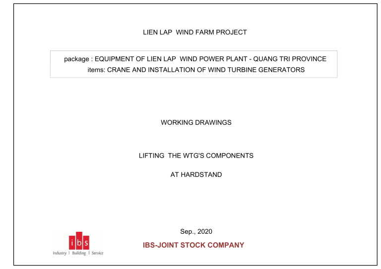 Lien Lap Wind Farm: Crane & WTG Installation Drawings