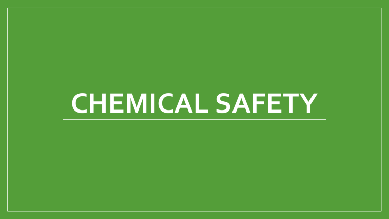 Chemical Safety: Risks, Hazards, and Toxicology