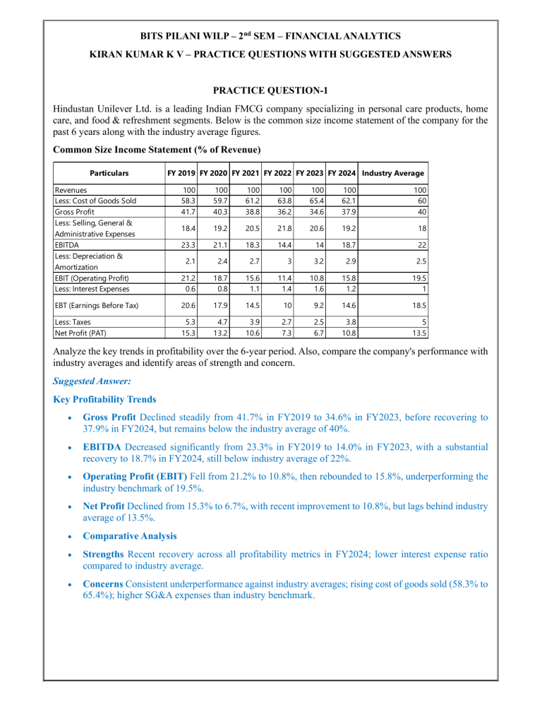 Financial Analytics Practice Questions & Answers