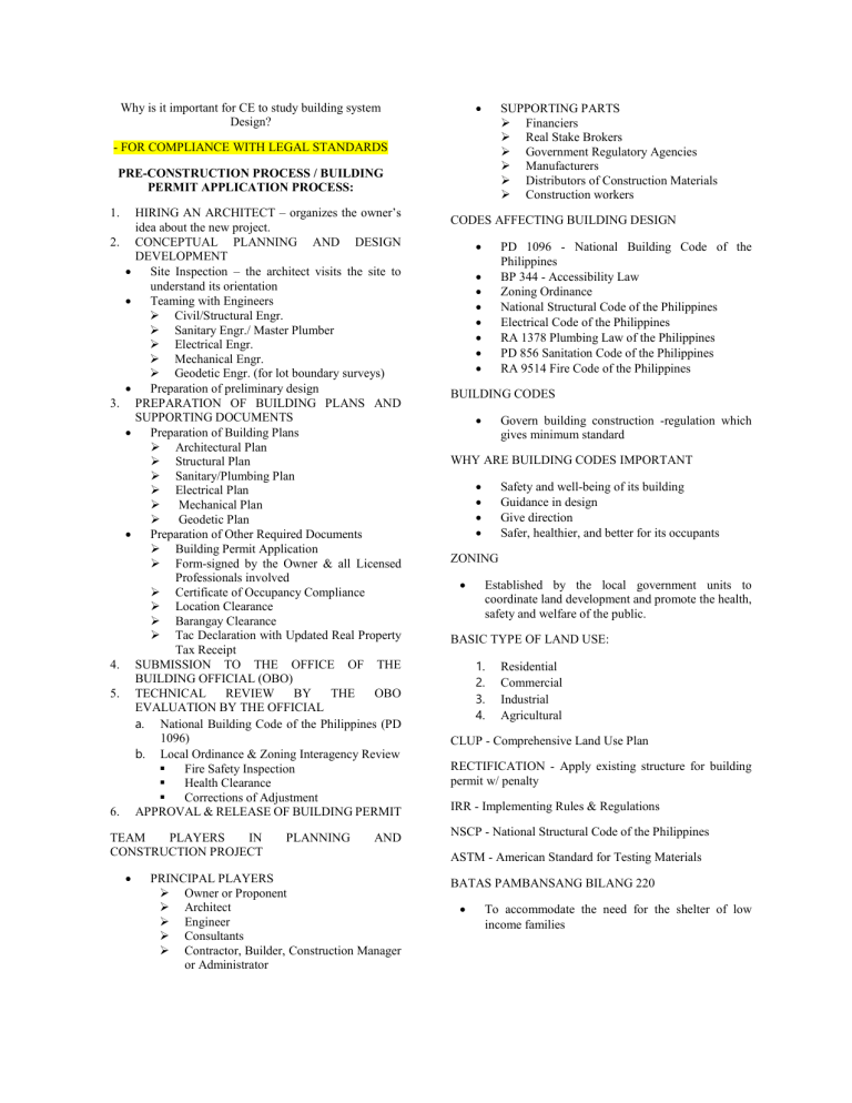 Building System Design & Codes in the Philippines
