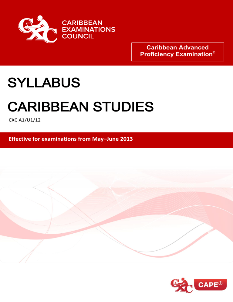 Caribbean Studies Syllabus: CAPE Exam Prep