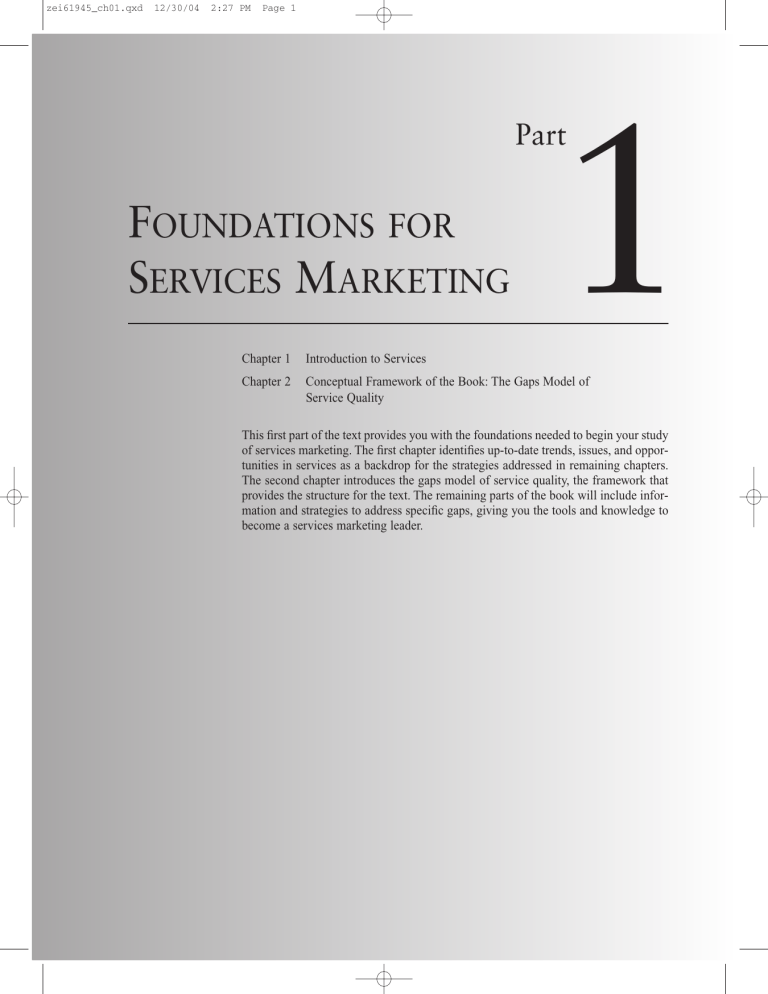 Services Marketing: Introduction & Foundations
