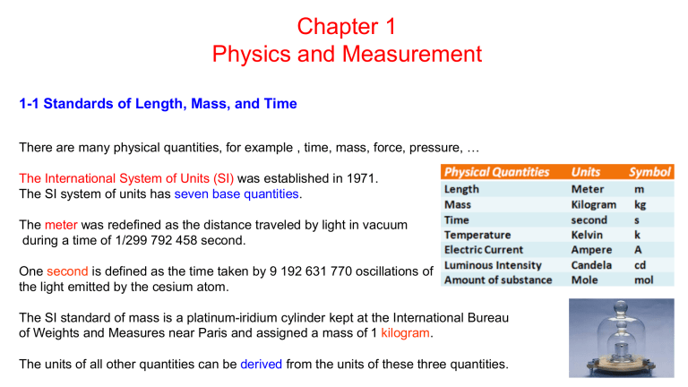 Physics and Measurement: Lecture Notes