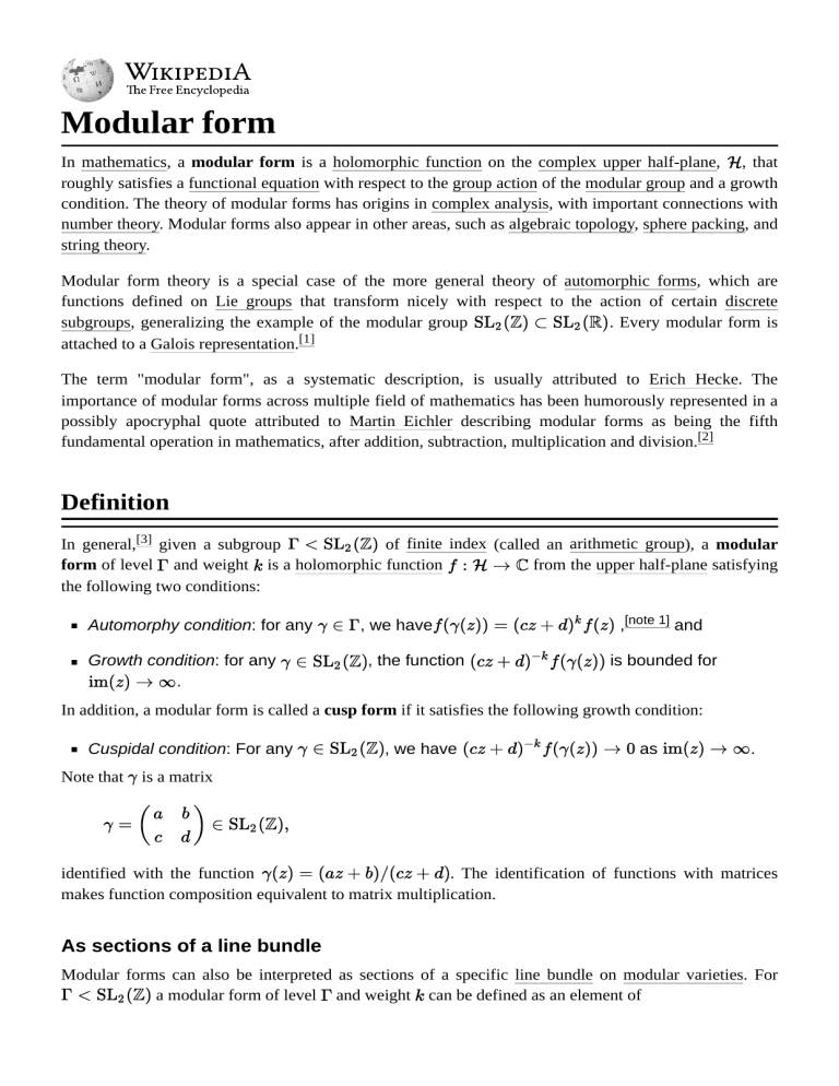 Modular Forms: Definition, Examples, and Applications
