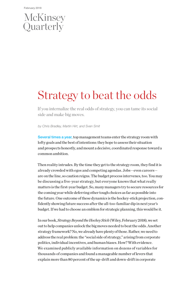 Strategy to Beat the Odds: Business Strategy & Planning