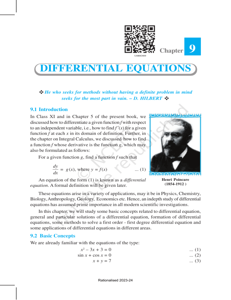 Differential Equations: Concepts & Solutions