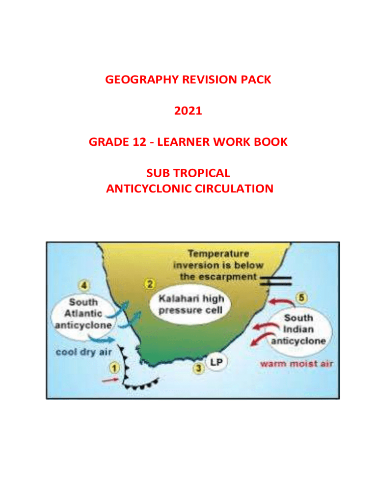 Geography: Subtropical Anticyclonic Circulation Workbook