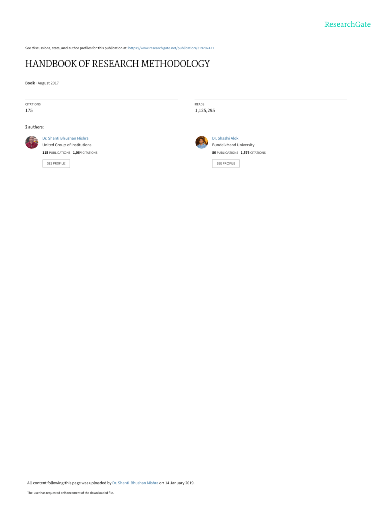 Research Methodology Handbook: A Guide for Scholars
