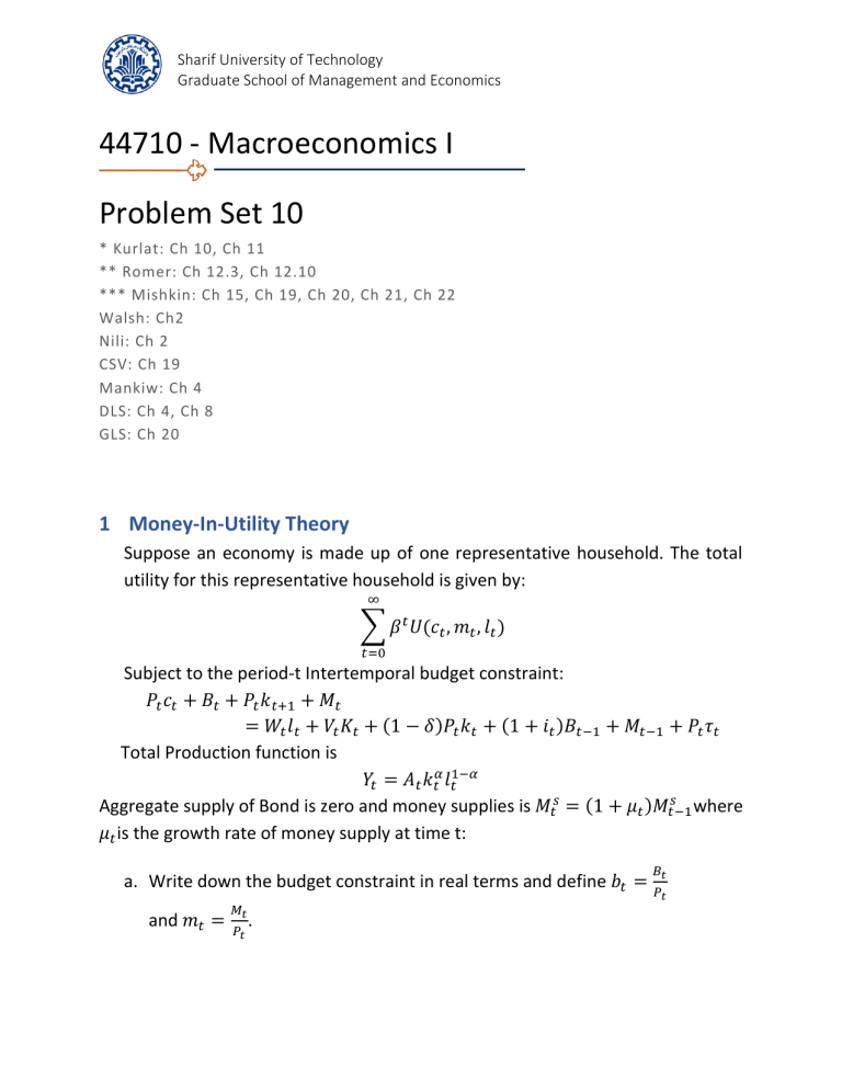 Macroeconomics Problem Set: Money, Seigniorage, and Banking